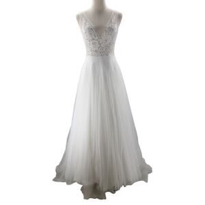 other | Dresses | Wedding Dress Xs Ivory Off White Lace Aline Tulle ...